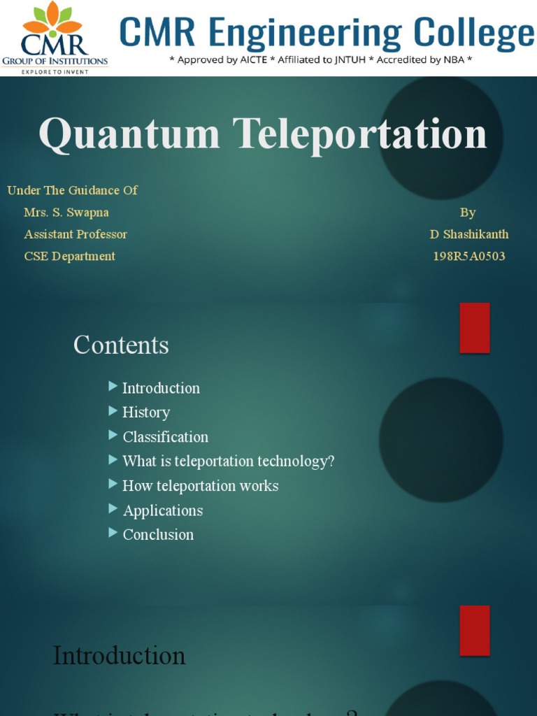 Quantum Teleportation | PDF | Science | Applied And Interdisciplinary ...