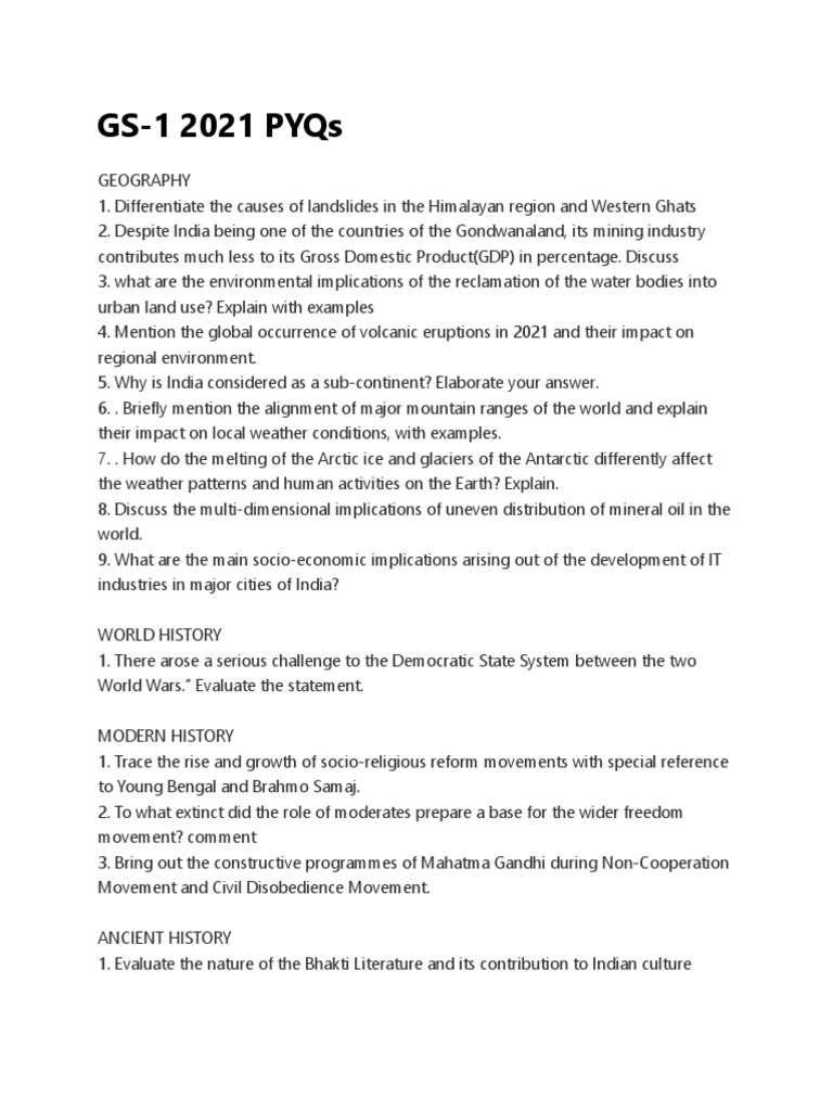 GS-1 2021 PYQs.pdf | PDF