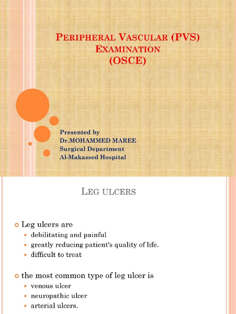 Peripheral Vascular Pvs Examination Osce - PPT Download | PDF
