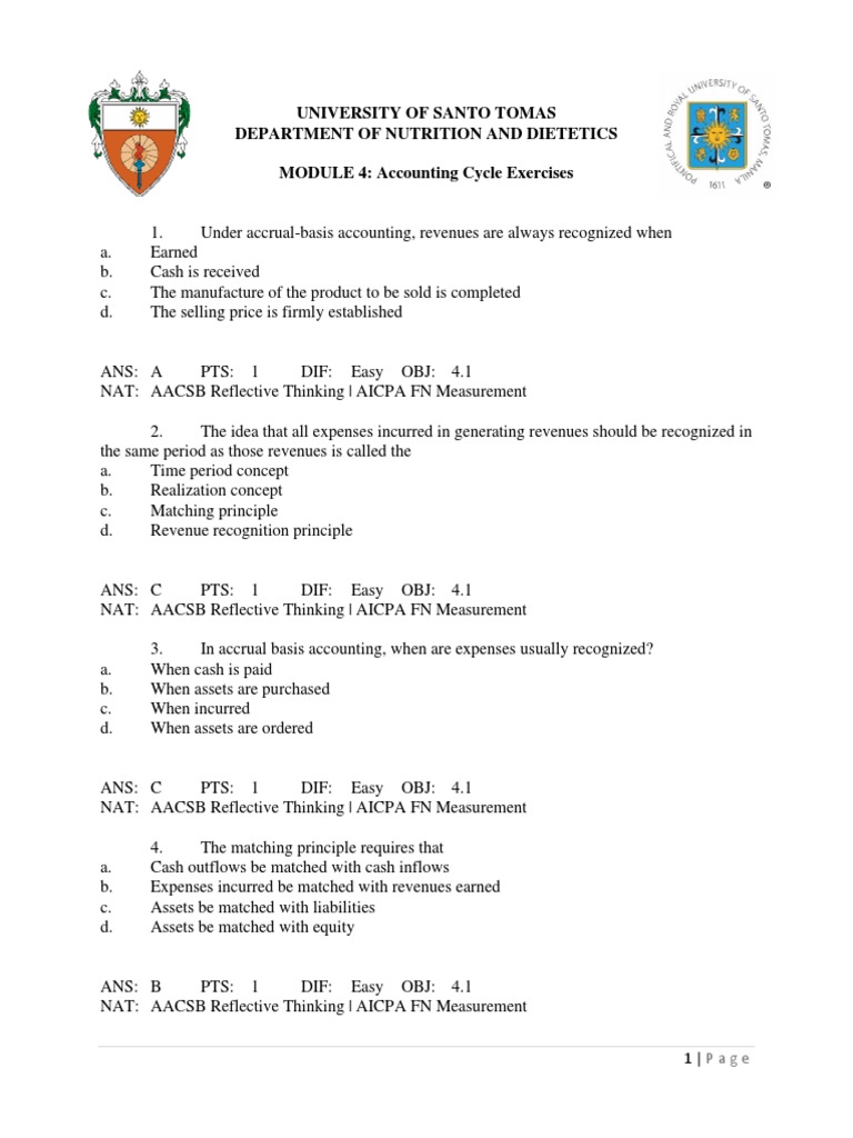 Acc Module 4 Accounting Cycle Exercises With Answers | PDF | Debits And ...