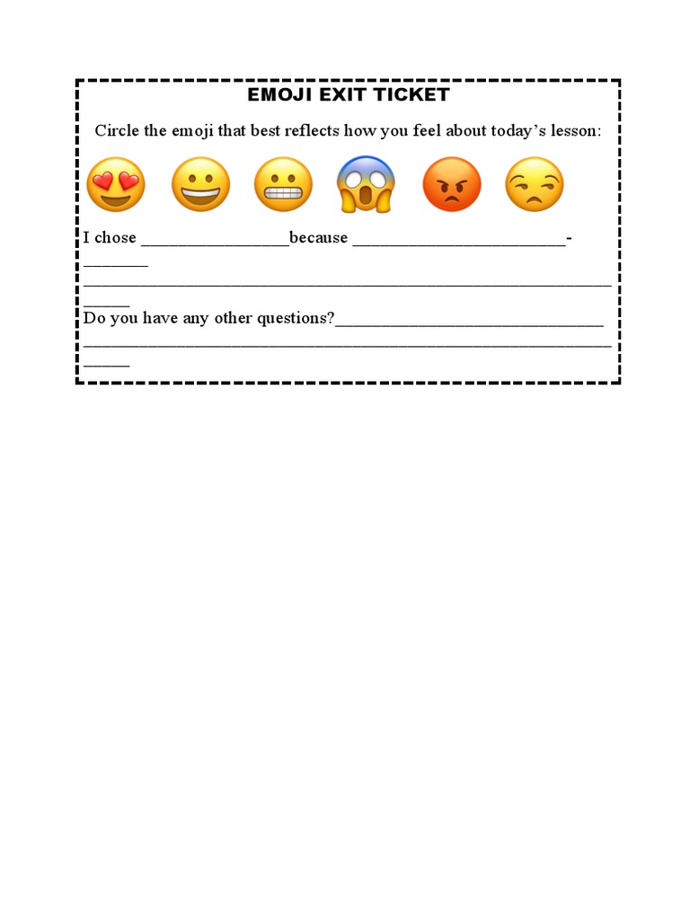Emoji Exit Ticket Reflection | PDF