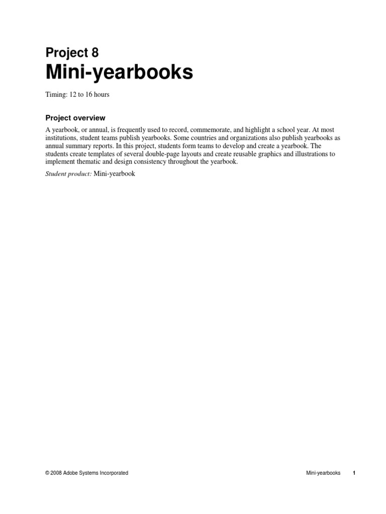 Mini YearBook Project | PDF | Page Layout | Adobe In Design
