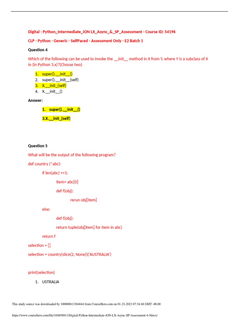 Digital Python Intermediate iON LX Async SP As | PDF