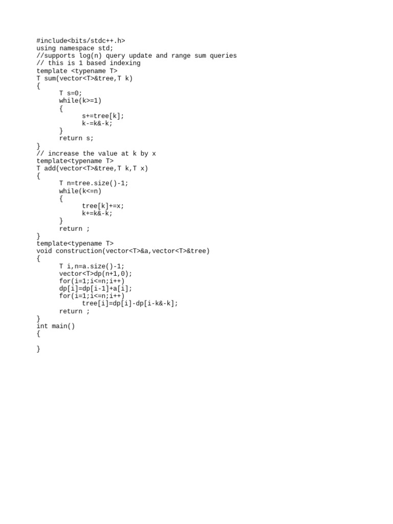 Fenwick-Tree (Binary Indexed Tree) | PDF