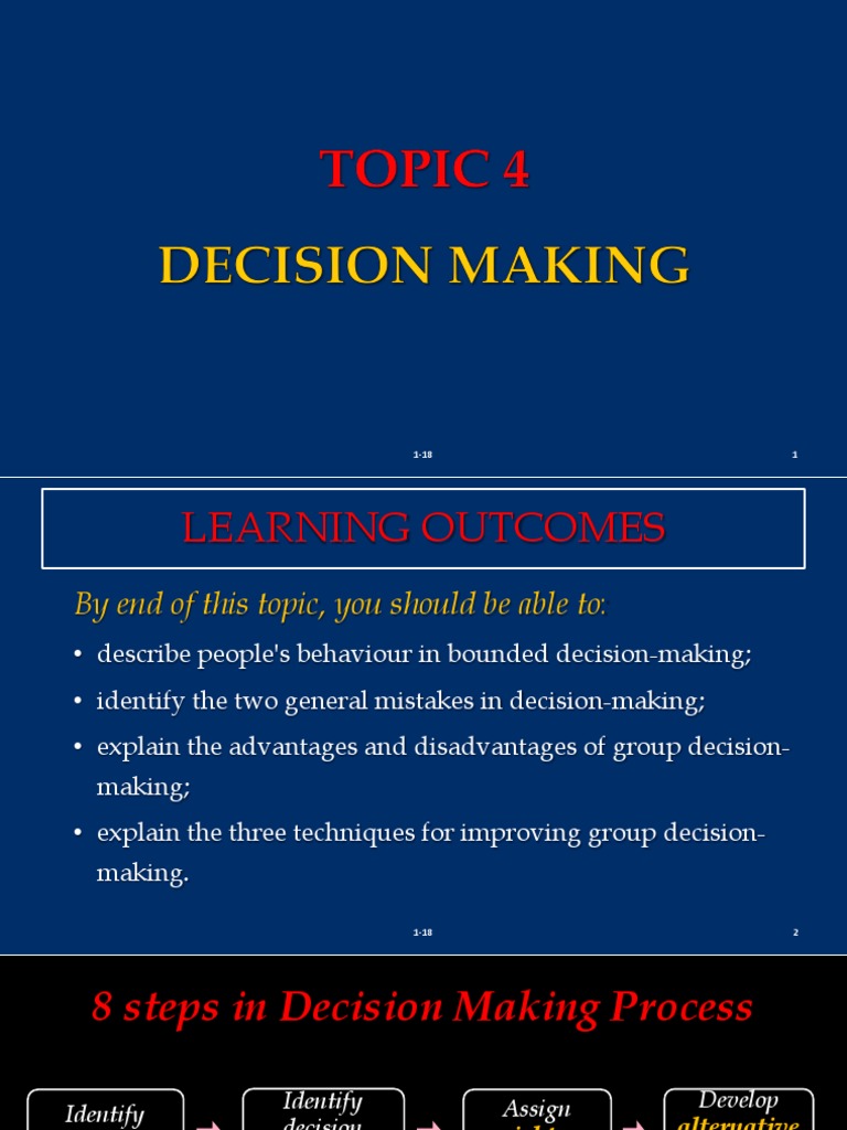 T4 - Decision Making | PDF | Decision Making | Group Decision Making