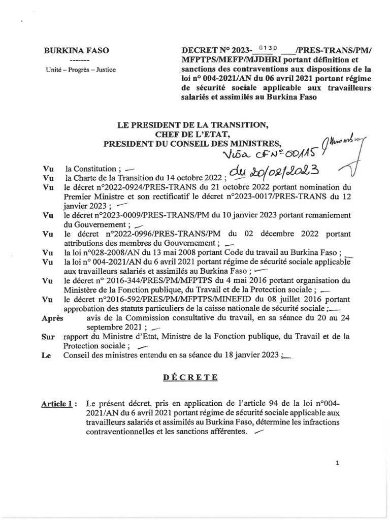 Decret N 2023 0130 | PDF