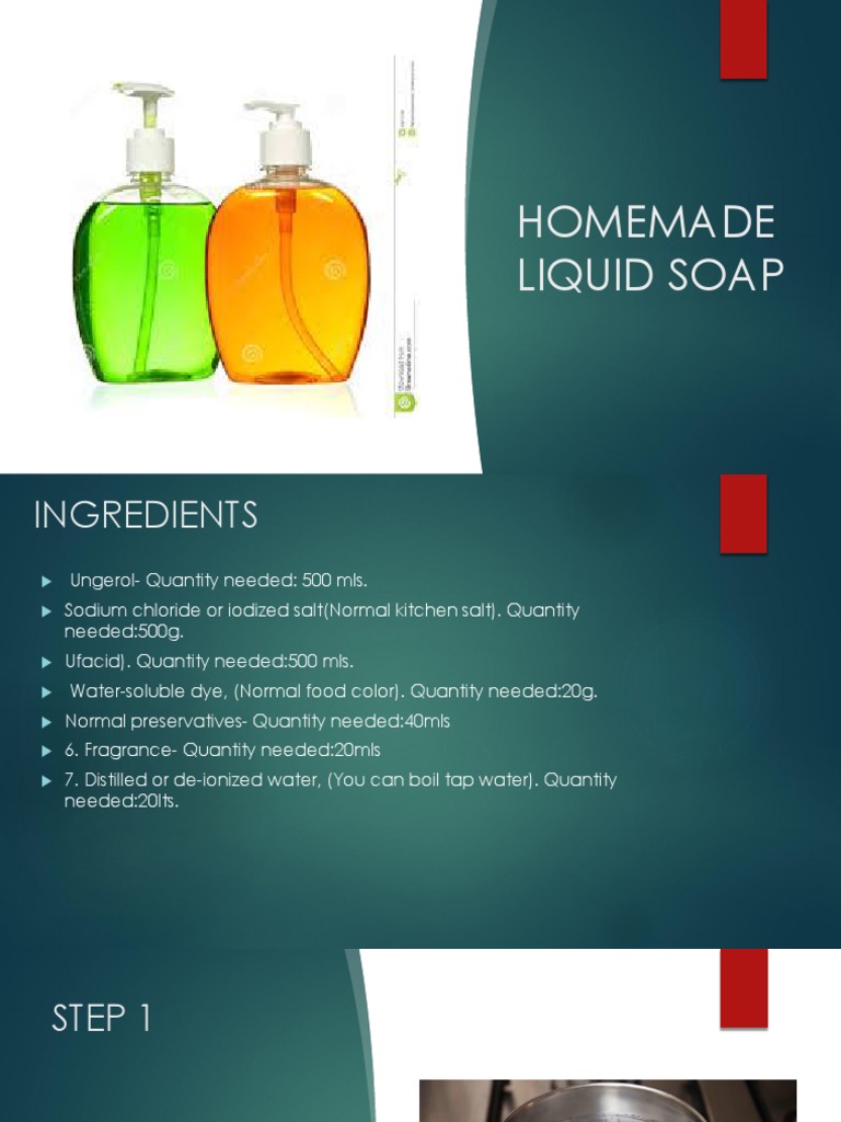Homemade Liquid Soap Recipe | PDF