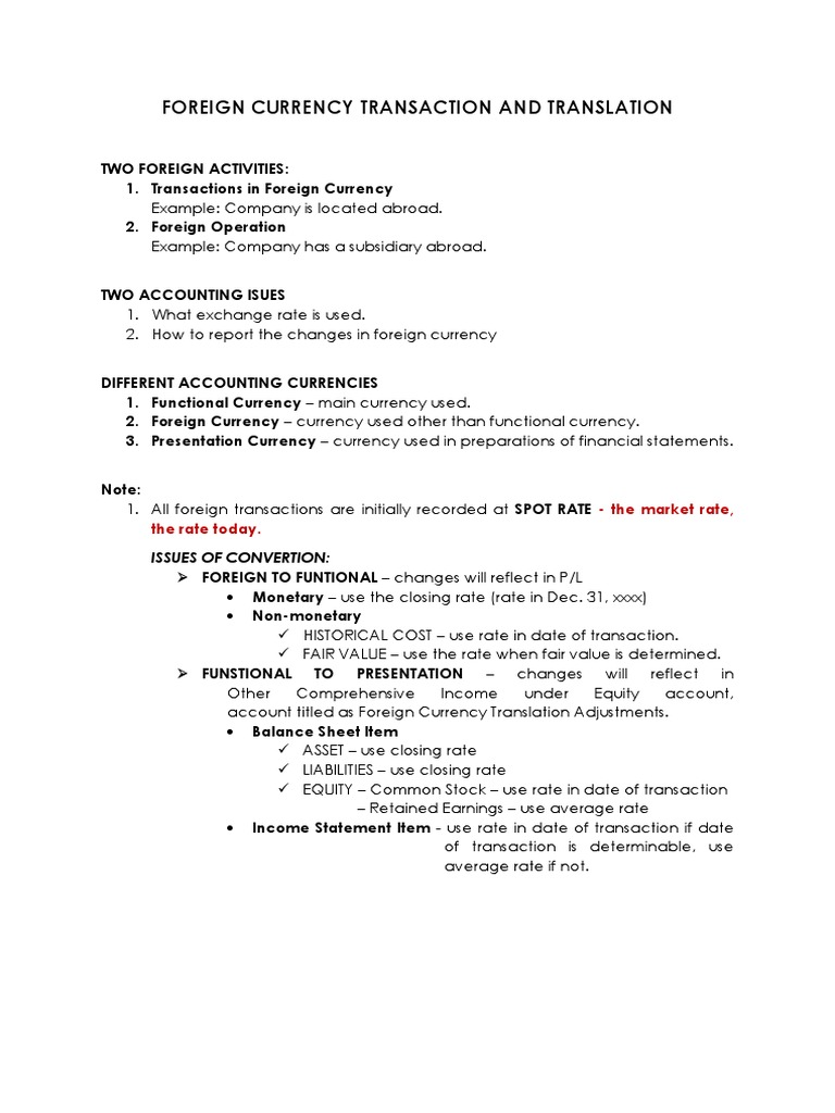 Foreign Currency Transaction and Translation | PDF | Debits And Credits ...