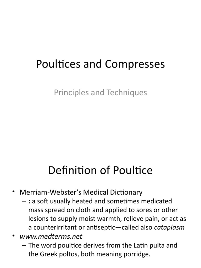 Understanding Poultices and Compresses | PDF | Skin | Epidermis