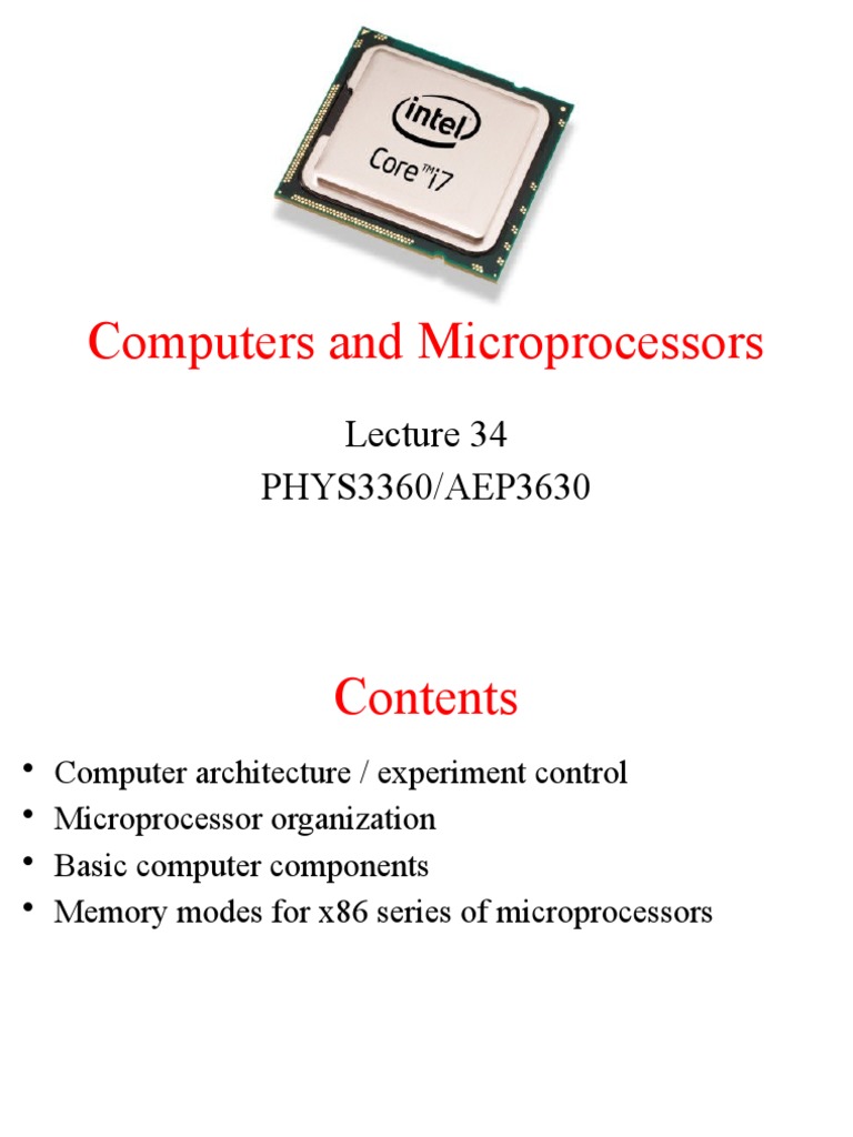 Computer Lecture1 Pdf Random Access Memory Central Processing Unit