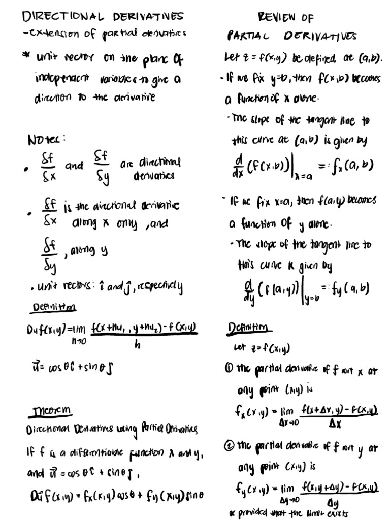 (Calculus) Directional Derivatives and Gradients | PDF | Gradient ...