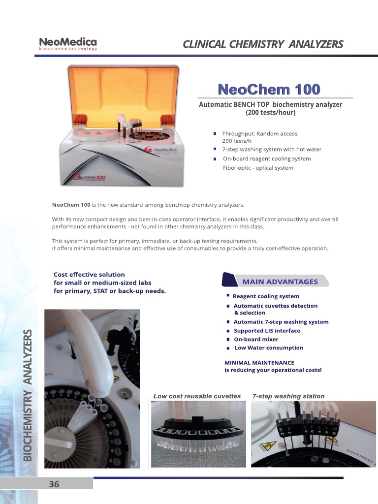 Biochemistry Analyzers Neo Chem Series | PDF