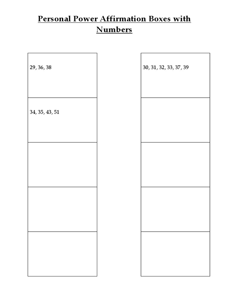 Personal+Power+Affirmation+Boxes+with+Numbers.pdf | PDF