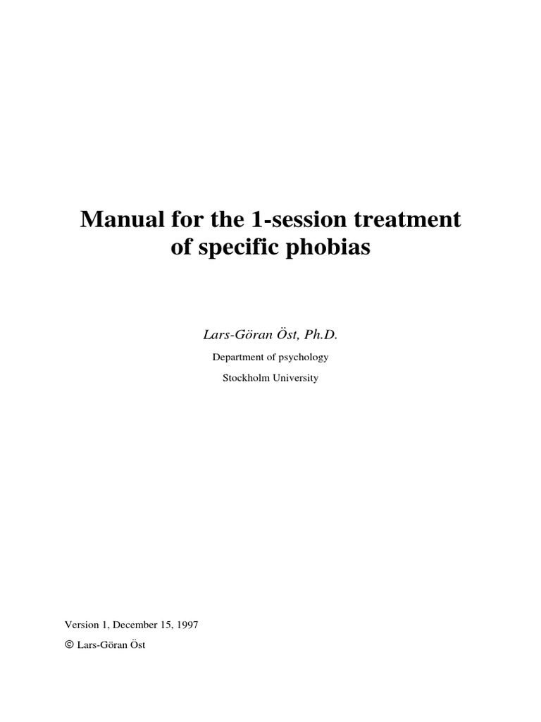 Öst en Sessionsmanual 1 | PDF | Phobia | Psychotherapy