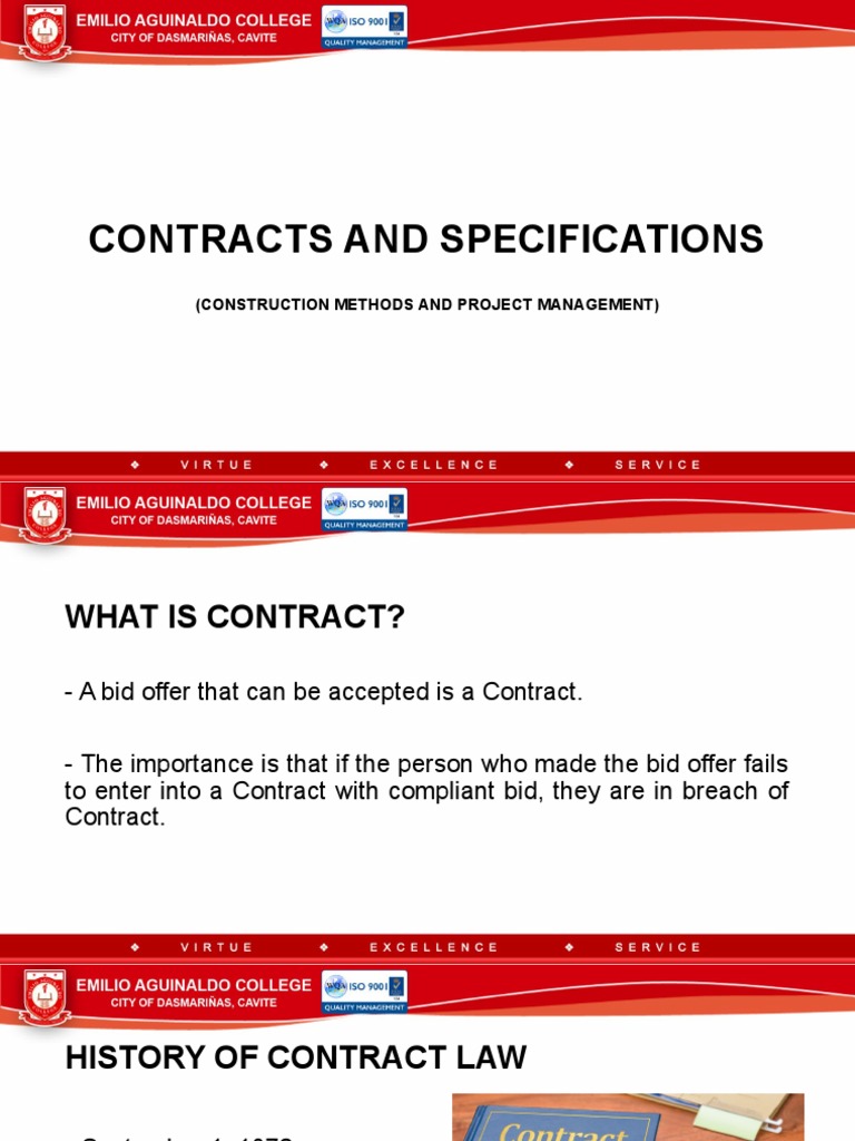 CONTRACTS-AND-SPECIFICATION | PDF | Business Law | Civil Law (Legal System)