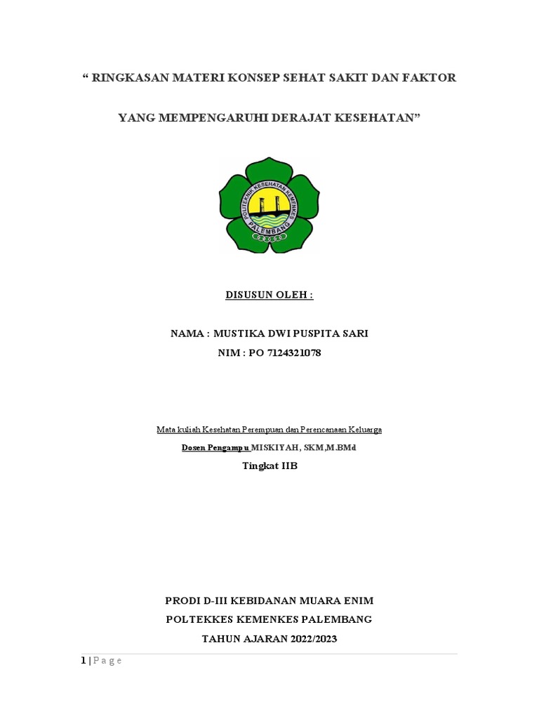 KONSEP SEHAT SAKIT - Merty Dwi S, Tingkat II A | PDF