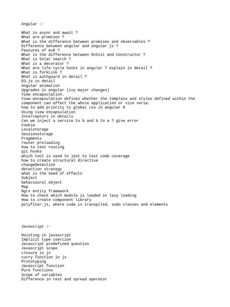 Interview Question Pdf Java Script Scope Computer Science