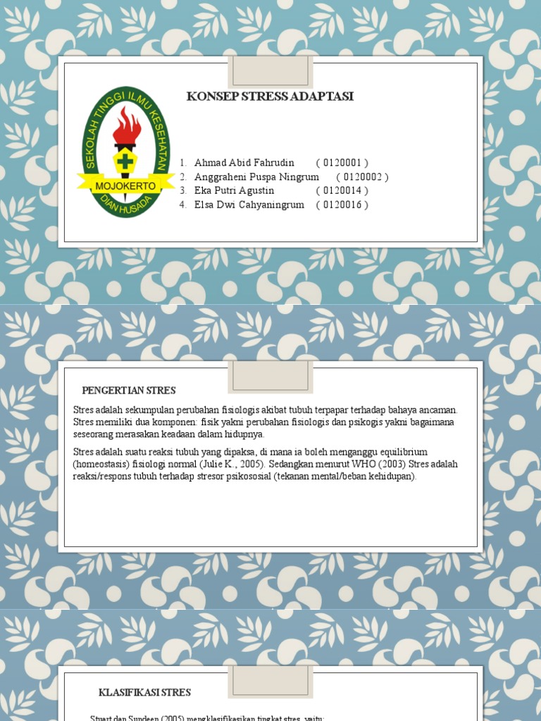 KONSEP STRESS ADAPTASI PPT Kel. 3 SGD PBDK | PDF