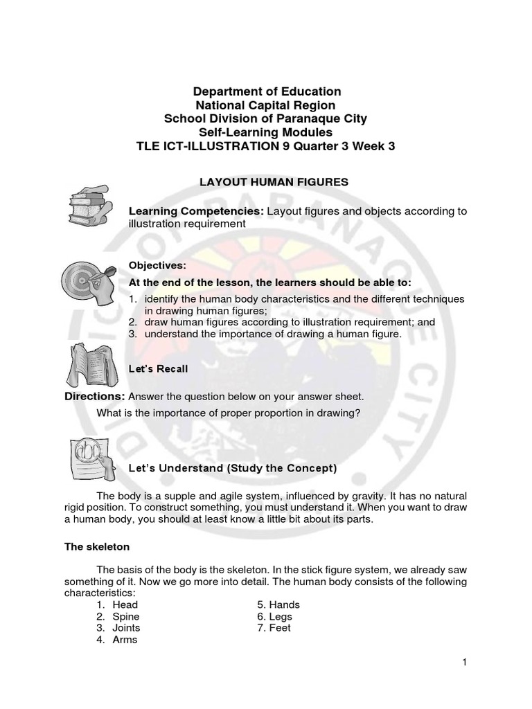 TLEILLUSTRATION G9 Module1 Quarter3 Week3 | PDF | Skeleton | Cognitive Science