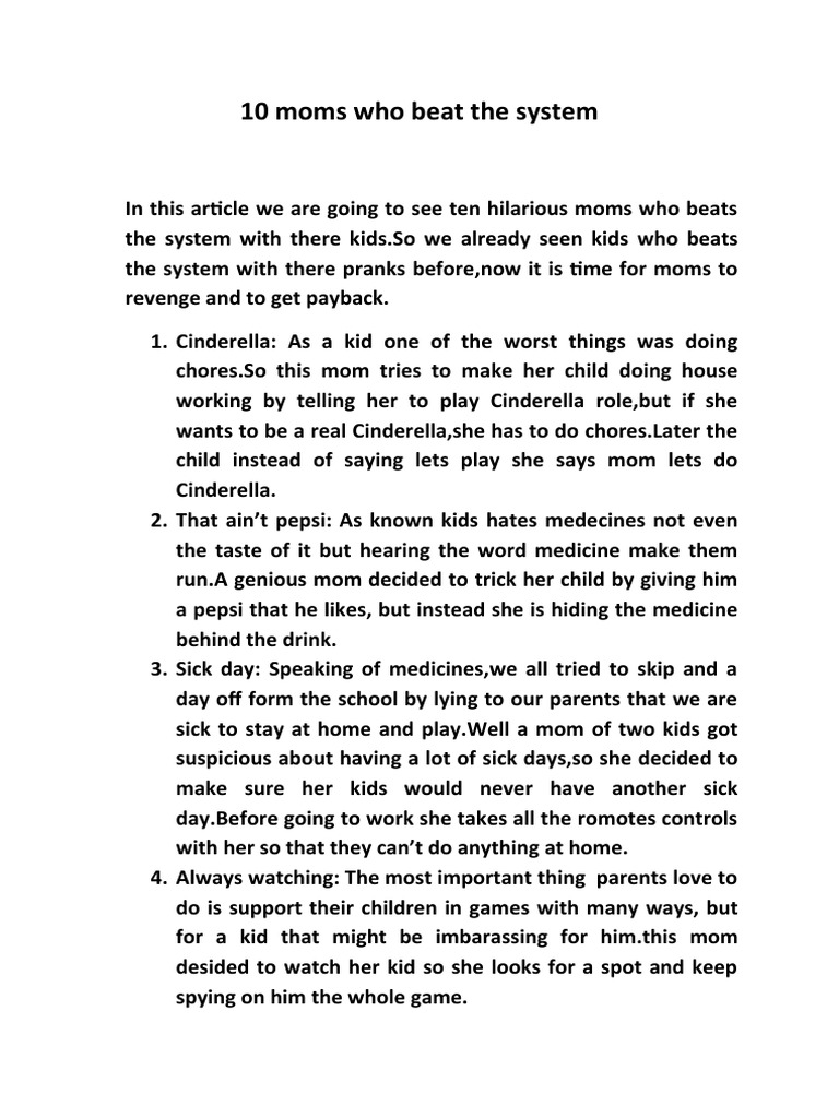 10 Moms Who Beat The System | PDF
