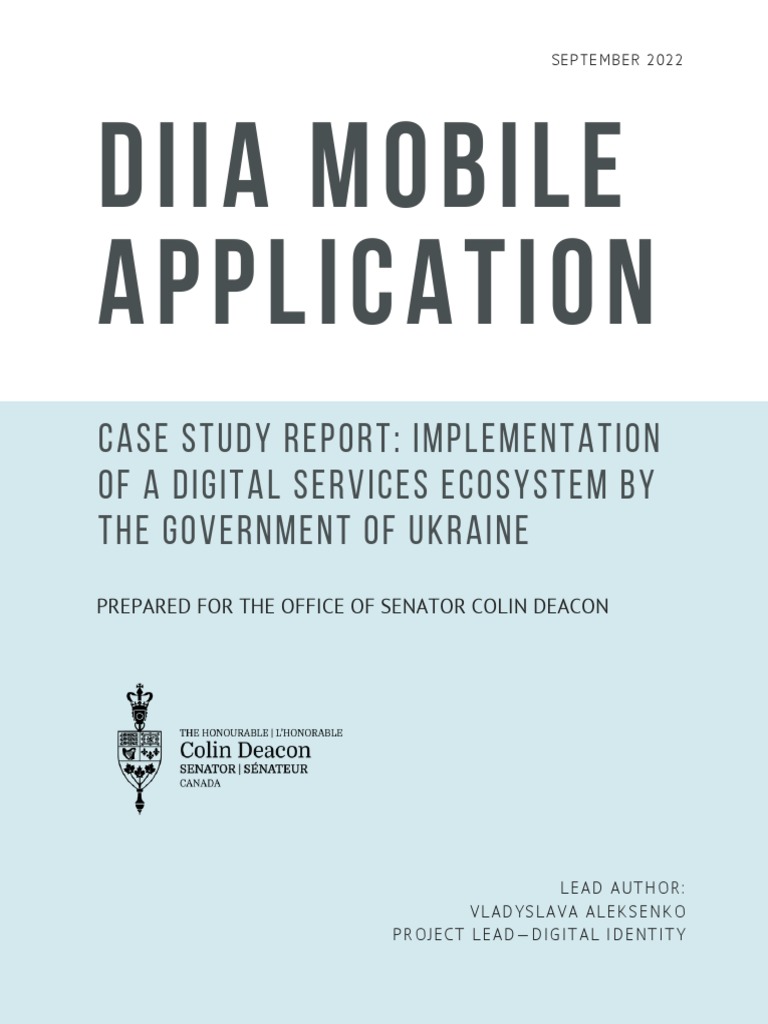 2022 Case Study Report Diia Mobile Application | PDF | Computing | Information Technology