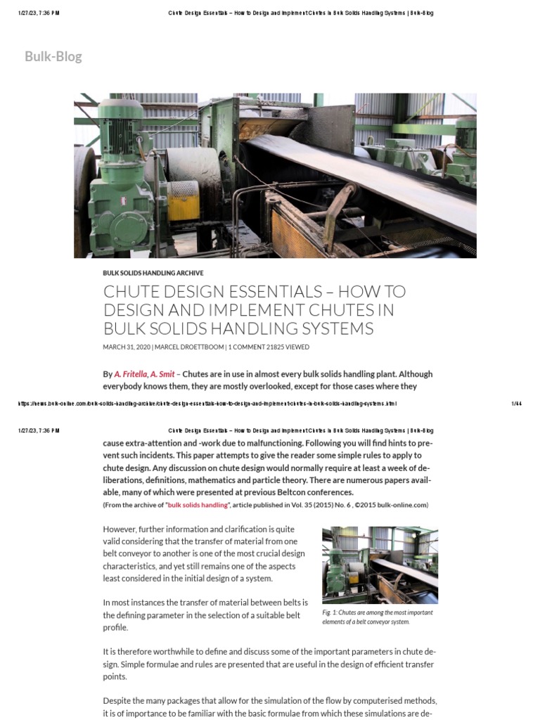 Chute Design Essentials - How To Design and Implement Chutes in Bulk ... Chute Design Essentials - How To Design and Implement Chutes in Bulk ...