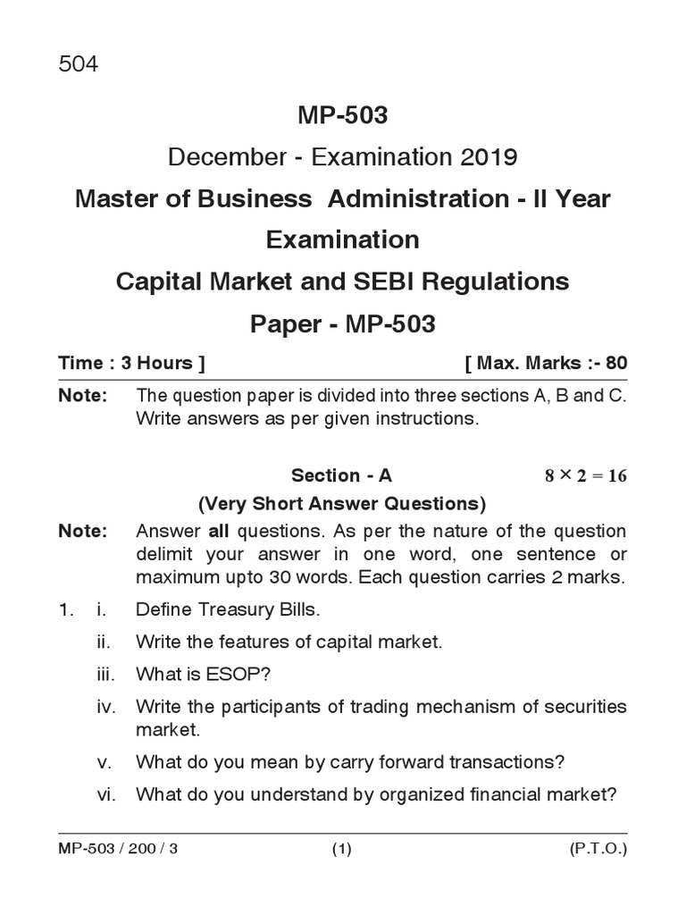 MP 503 | PDF | Capital Market | Securities (Finance)