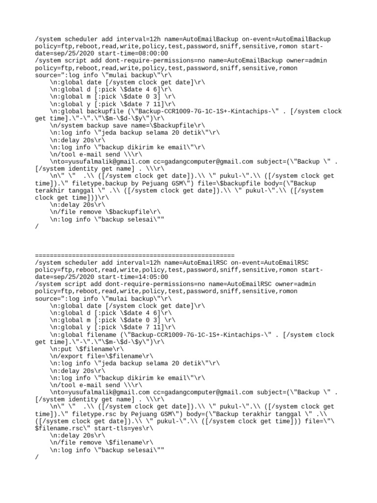 Back Up Mikrotik Dengan Email | PDF | Information Retrieval | Software