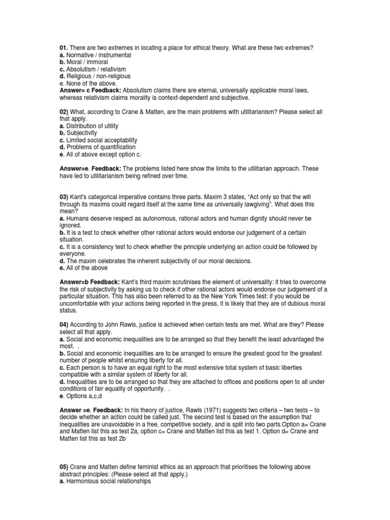 Week 3 Solution | PDF | Morality | Philosophical Theories