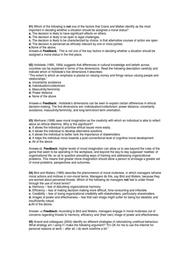 Week 4 Solution | PDF | Morality | Psychological Concepts