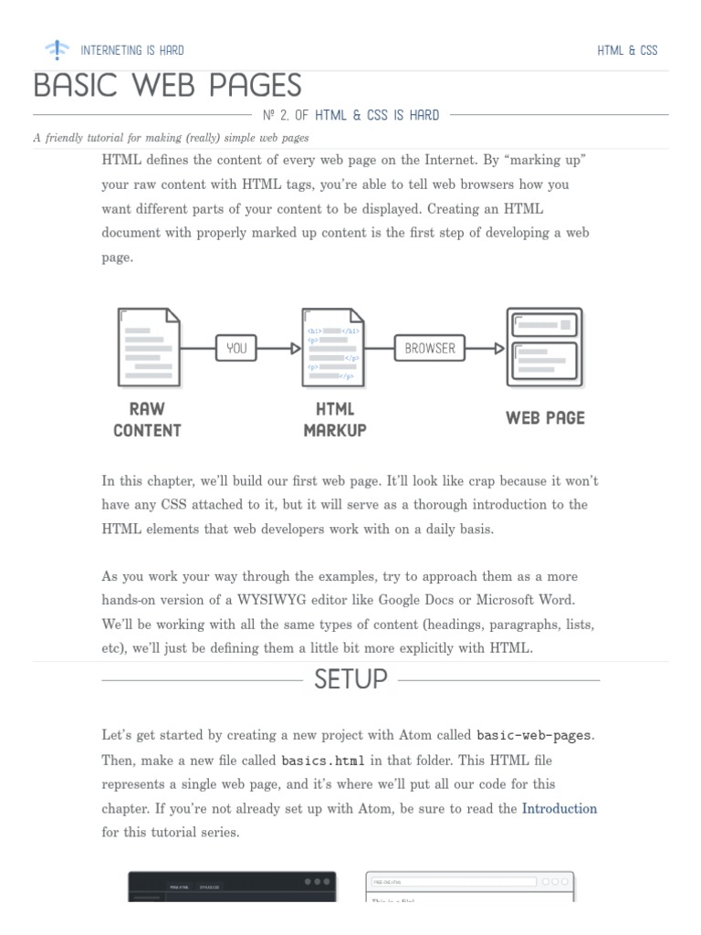 Basic Web Pages Tutorial - HTML & CSS Is Hard | PDF | Html Element | Html