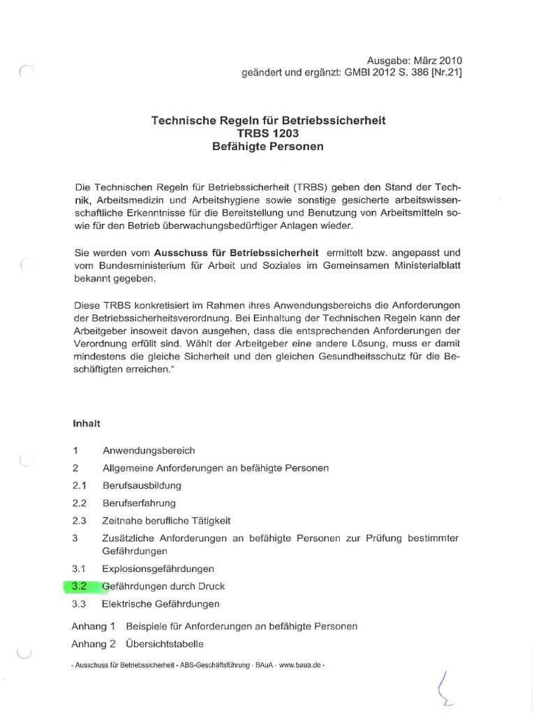 TRBS 1203 | PDF