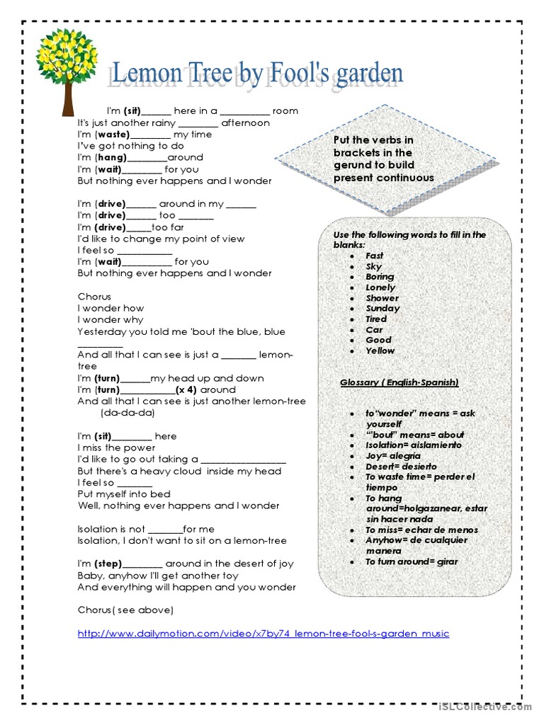 Song - Lemon Tree | PDF | Linguistic Morphology | Linguistics