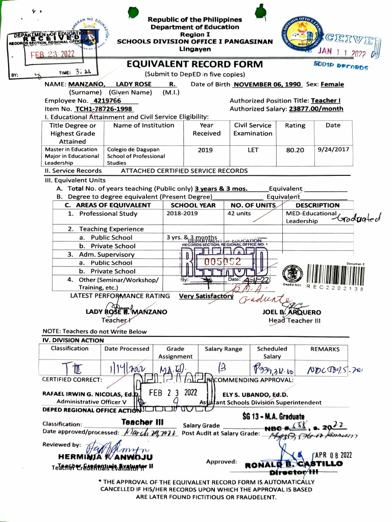 Lady Rose Manzano ERF PDF | PDF | Government Related Organizations ...