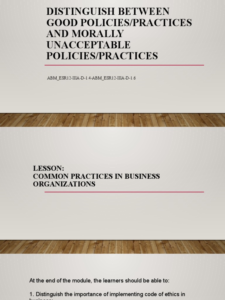 BUS - ETHICS ABM - ESR12 IIIa D 1.4 16 | PDF | Employment | Banks