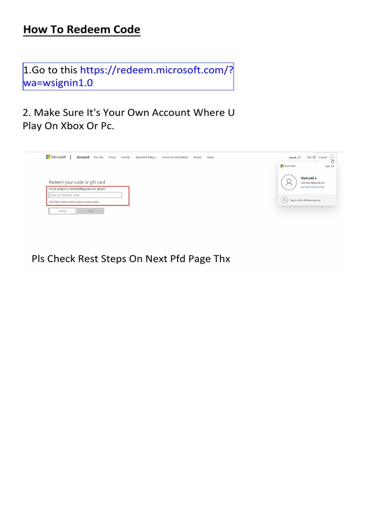 How To Redeem Xbox Code On Mobile Argentina | PDF