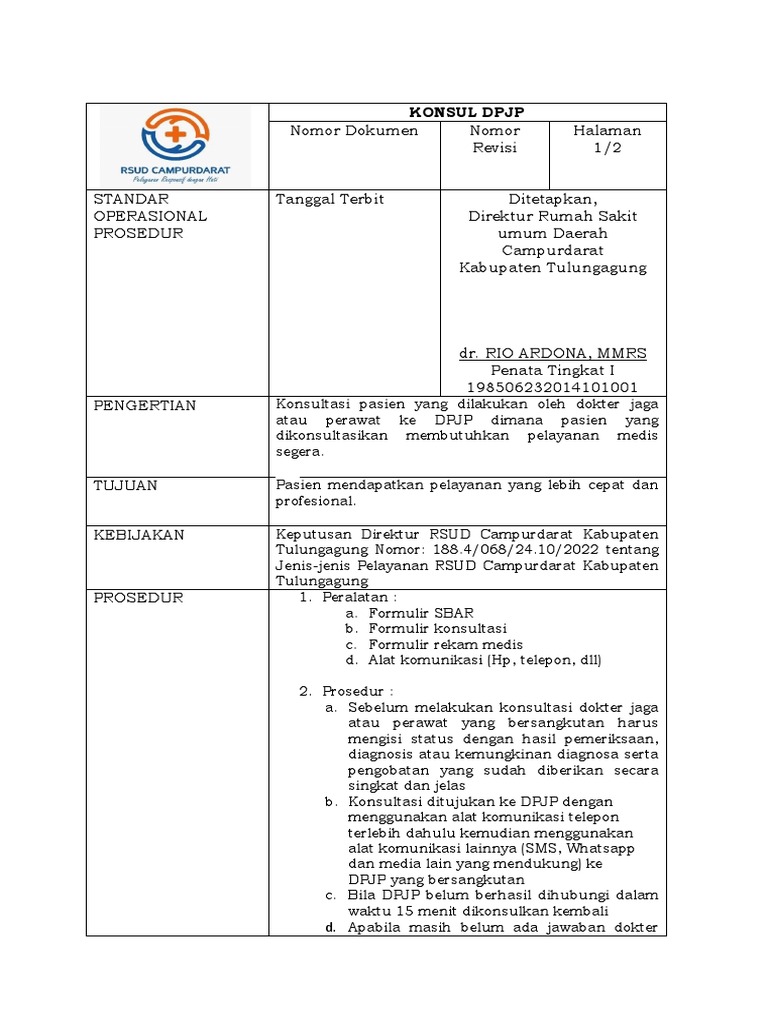 Sop Konsul DPJP | PDF
