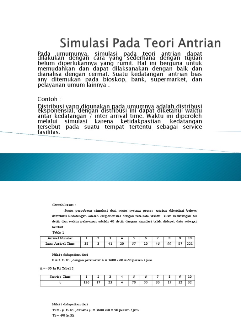 09-Simulasi Pada Teori Antrian | PDF | Metode & Bahan Ajar