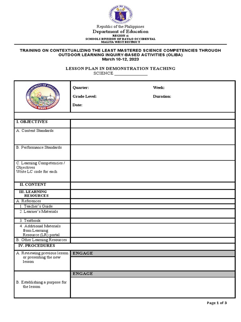 5es Lesson Plan Template ELEM. | PDF | Learning | Communication