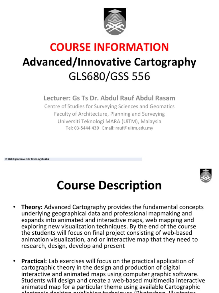 Course Info - GLS 680 & GSS556 PDF | PDF | Cartography | Visualization (Graphics)