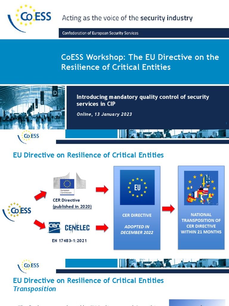 EU CER Directive: Security Services Standards | PDF | Directive ...