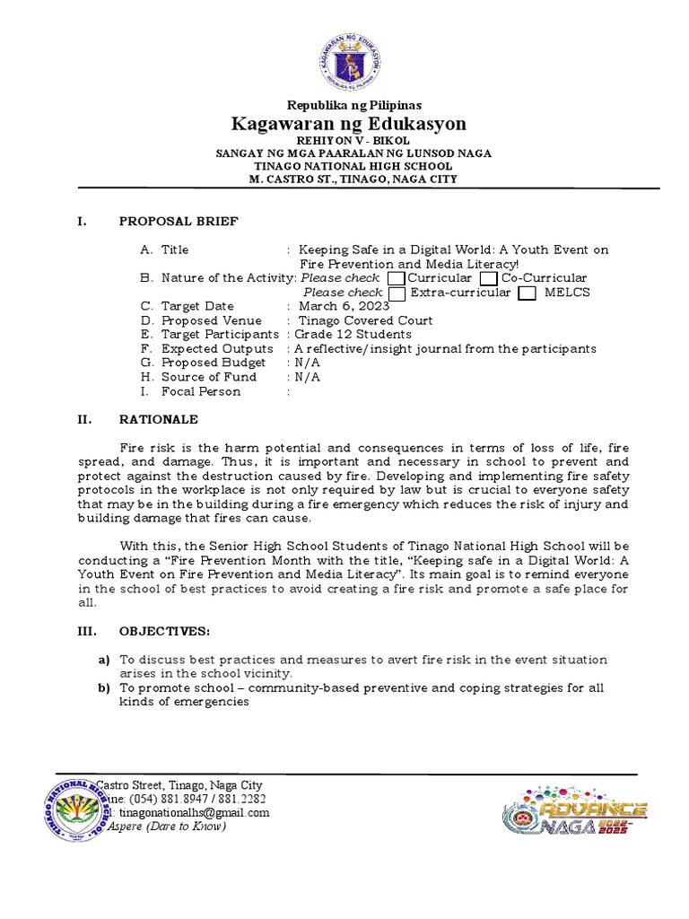 School Project Proposal 2 | PDF | Risk