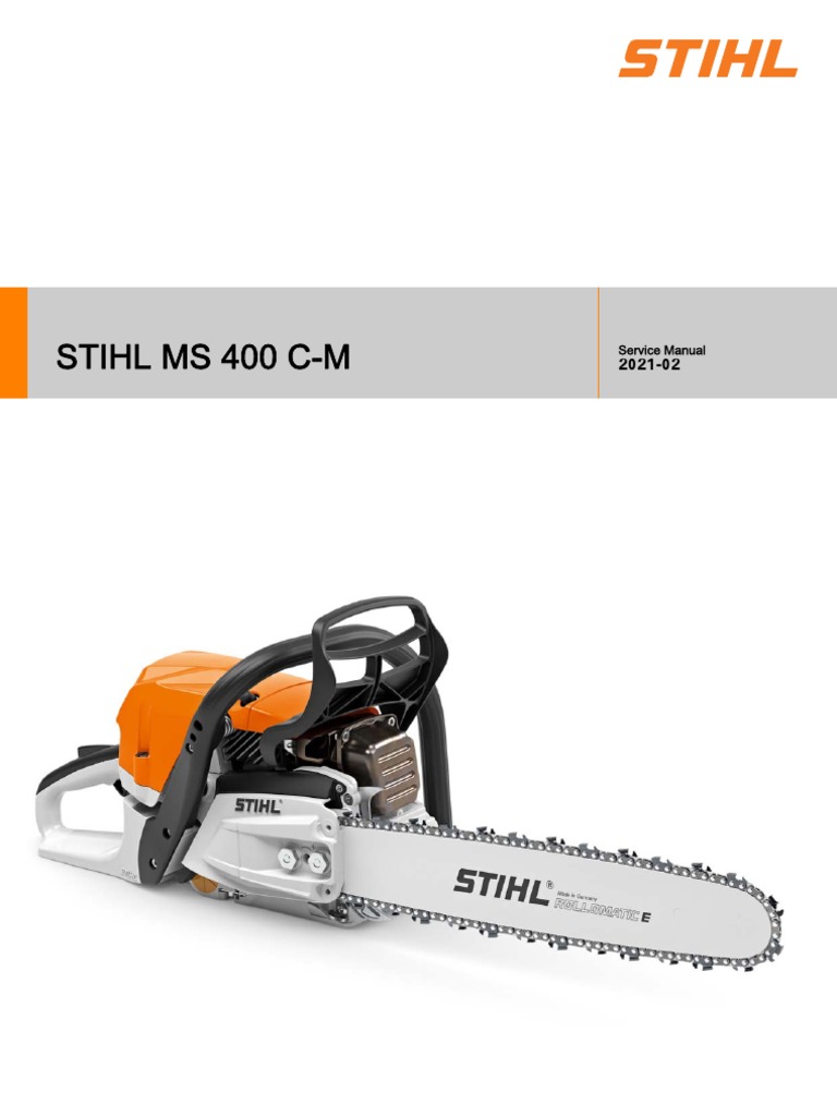 Stihl MS 400 CM - Service Manual | PDF | Screw | Electrical Connector