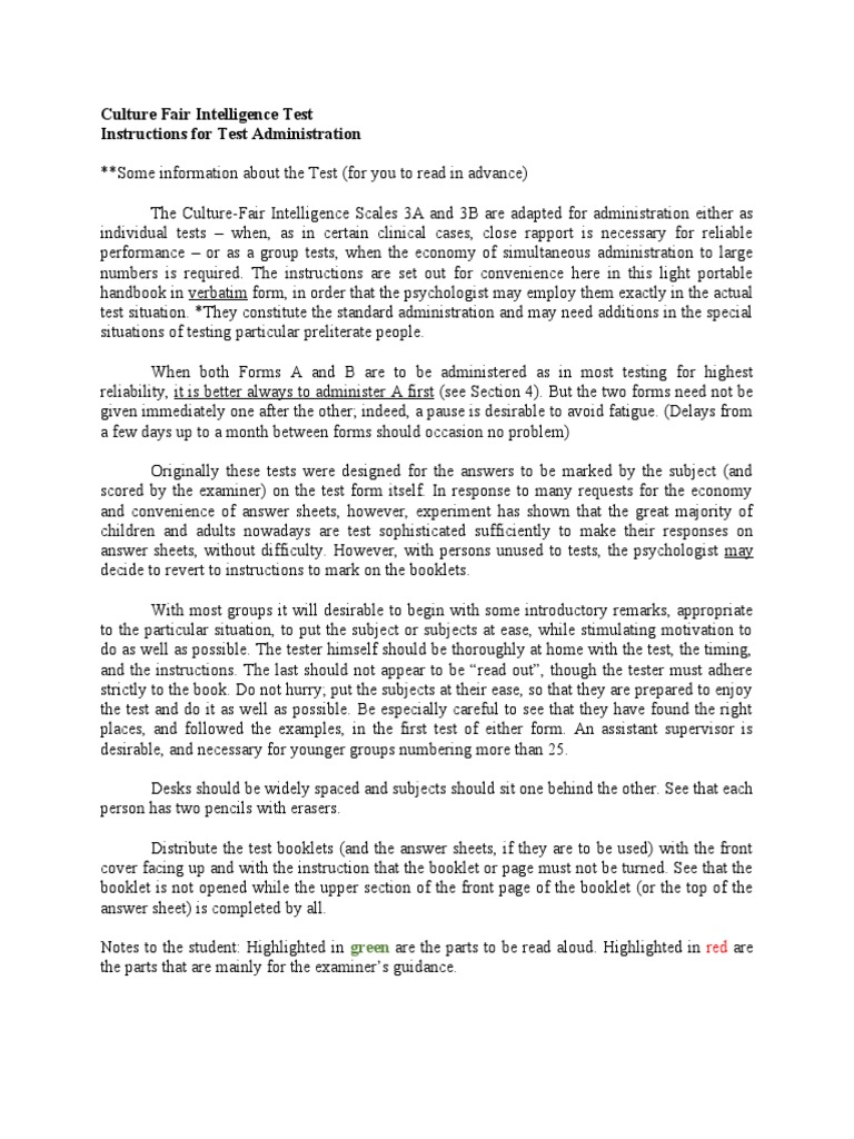 Culture Fair Intelligence Test Guide | PDF | Triangle