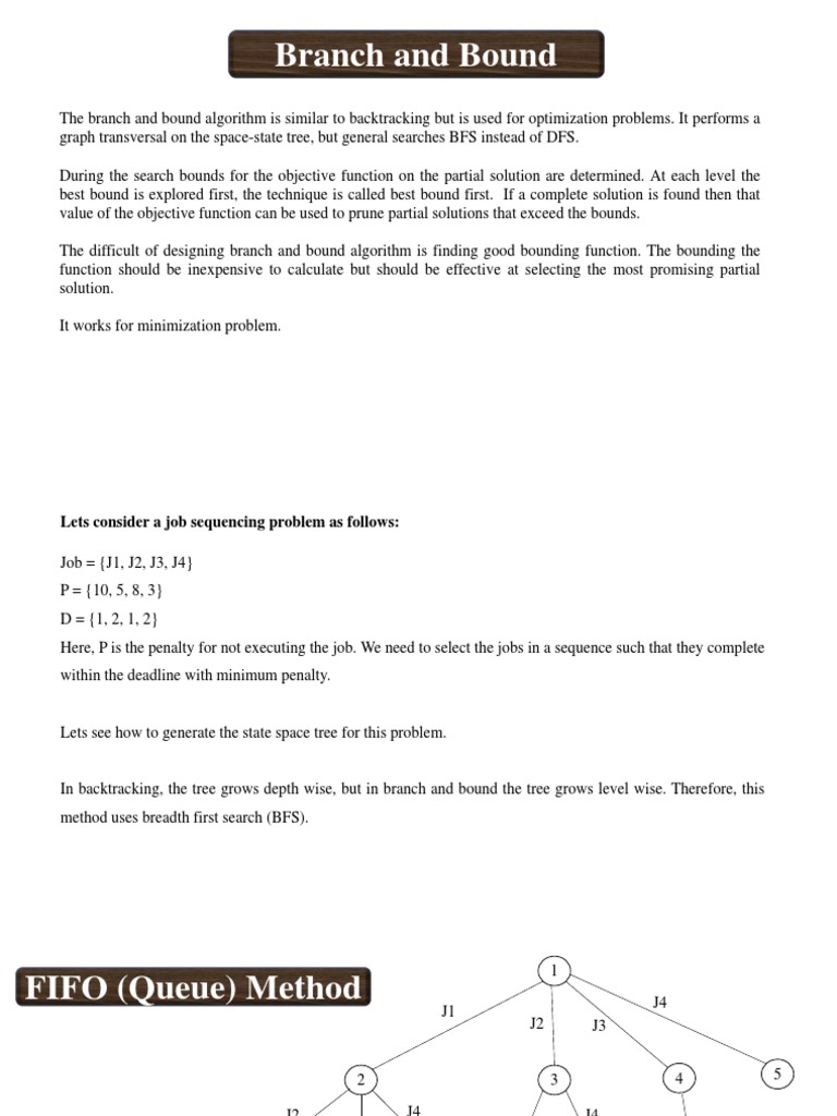 Branch and Bound With JS (Least Cost, Job Sequencing) | PDF | Mathematical Analysis ...