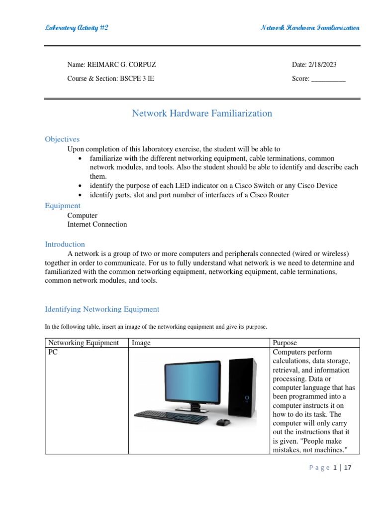 Lab Manual Networks Act 2 | Download Free PDF | Computer Network | Electrical Connector