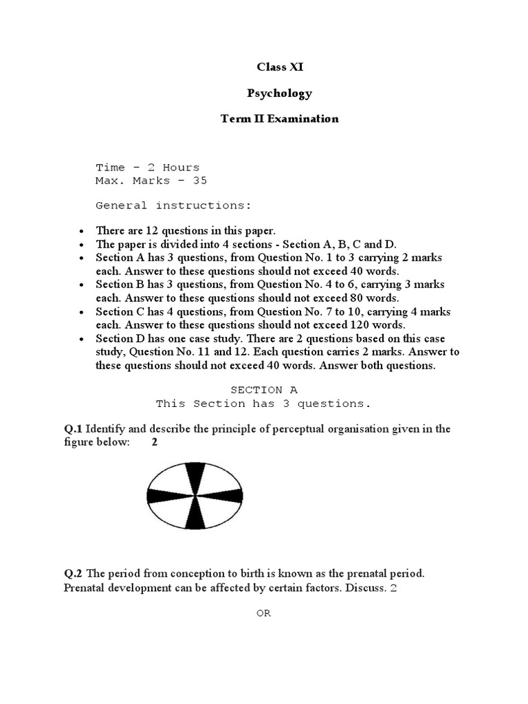 (SQP1) Sample Question Paper 1 | PDF | Memory | Cognitive Science