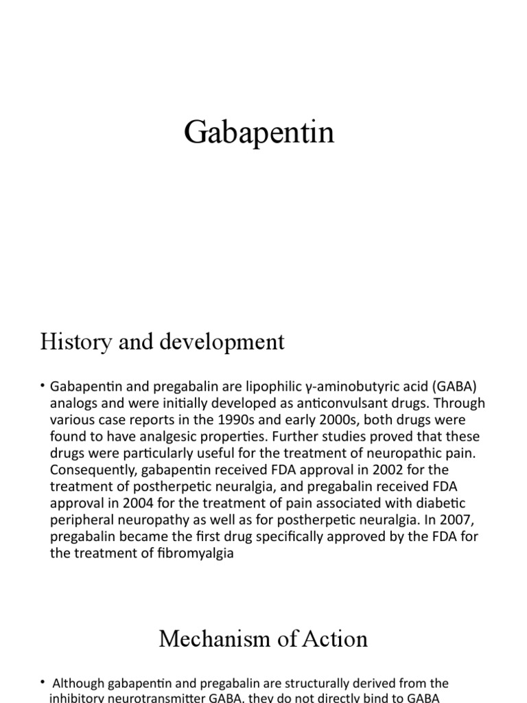 Gabapentin | PDF | Pharmacology | Drugs