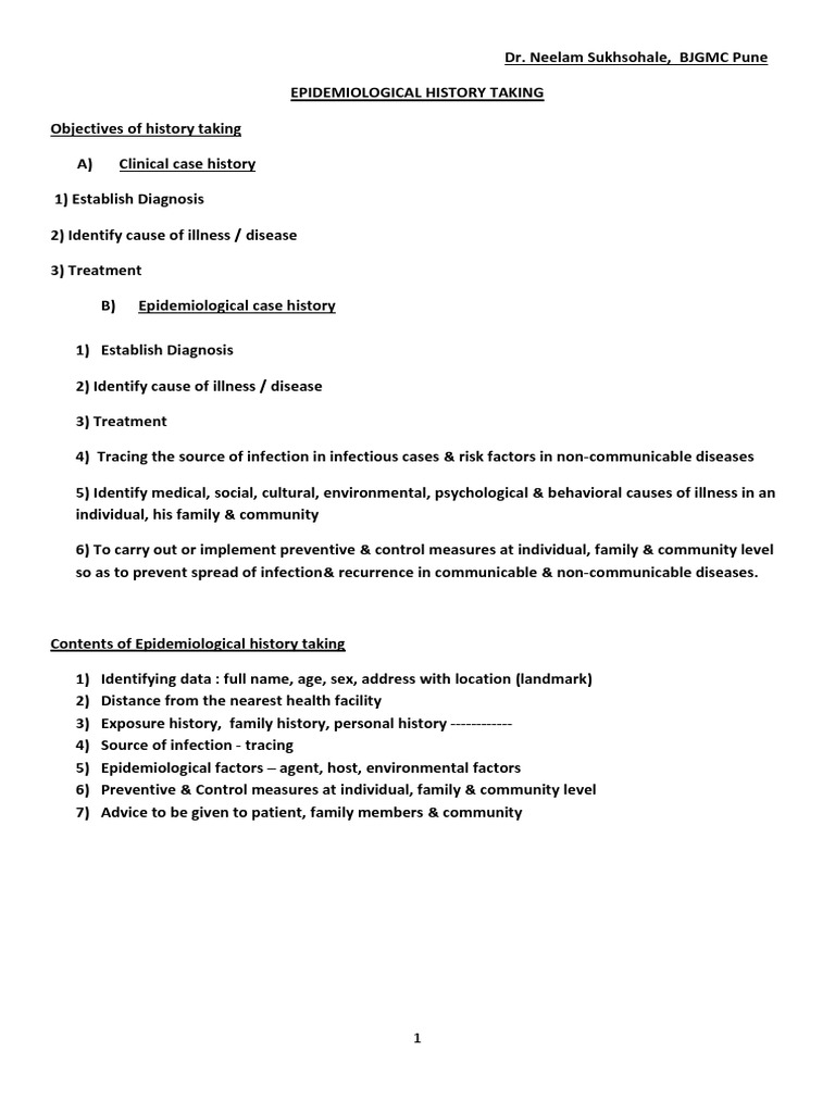 PSM EDITED PROFORMA Epidemiological Case History PDF | PDF | Pregnancy | Chronic Obstructive ...