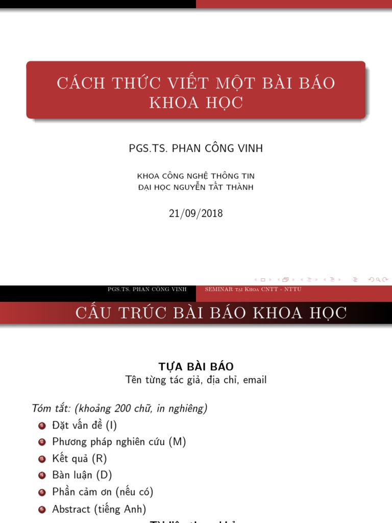 Cach Thuc Viet Mot Bai Bao Khoa - Phan Cong Vinh | PDF